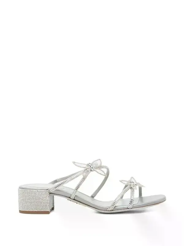 Rene Caovilla 40mm Crystal-embellished Sandals - Silver