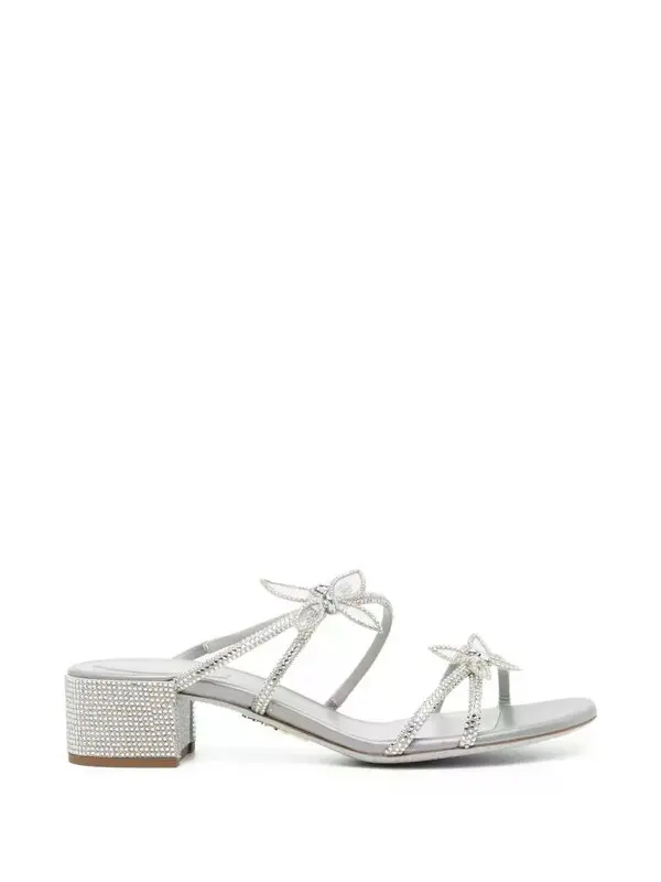 Rene Caovilla 40mm Crystal-embellished Sandals - Silver