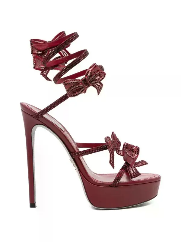 Rene Caovilla 130mm Cleo Sandals - Red