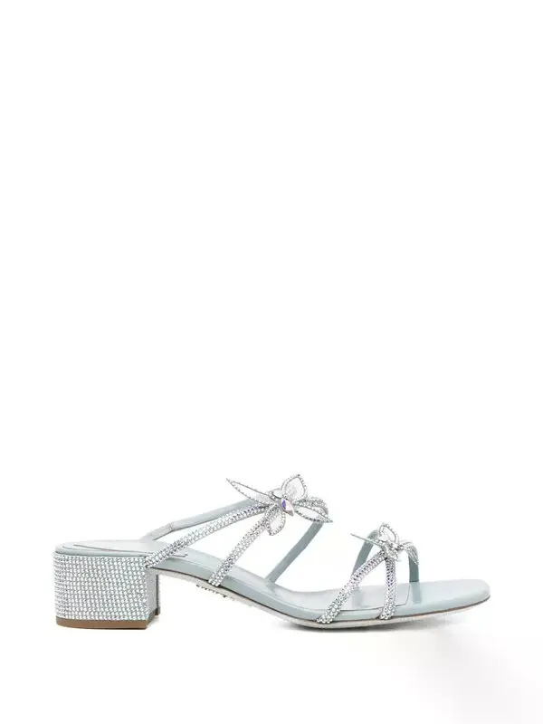 Rene Caovilla 40mm Crystal-embellished Sandals - Blue