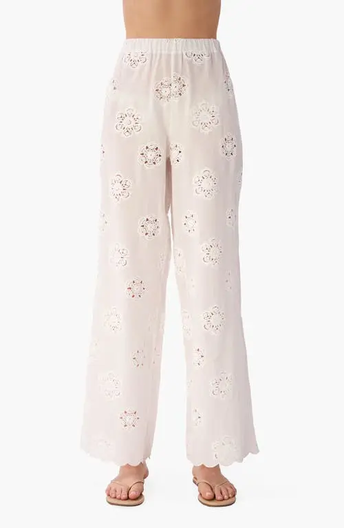Cami Nyc Tiago Floral Embroidered Pants - Macadamia