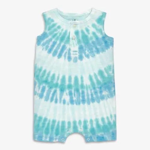 PRIMARY Baby Tank Shortie In Tie-dye - Cool Sunburst Tie Due