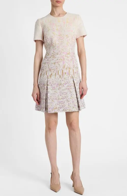 Santorelli Indira A-line Jacquard Dress - Pearl