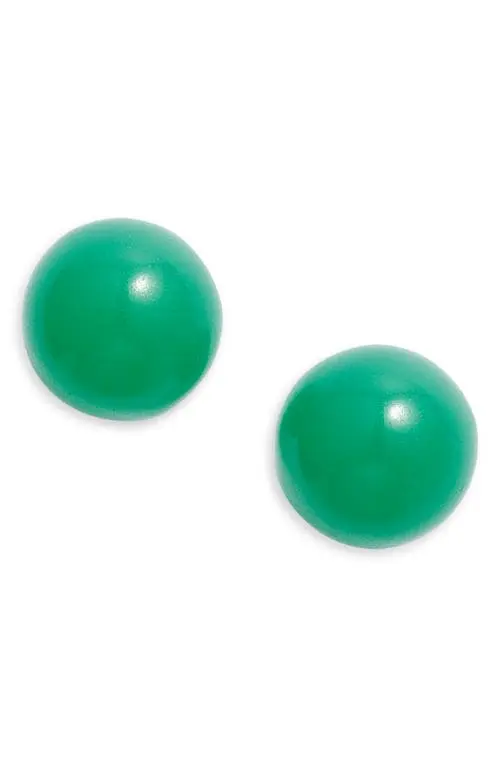 Clare V. Le Bead Stud Earrings - Emerald