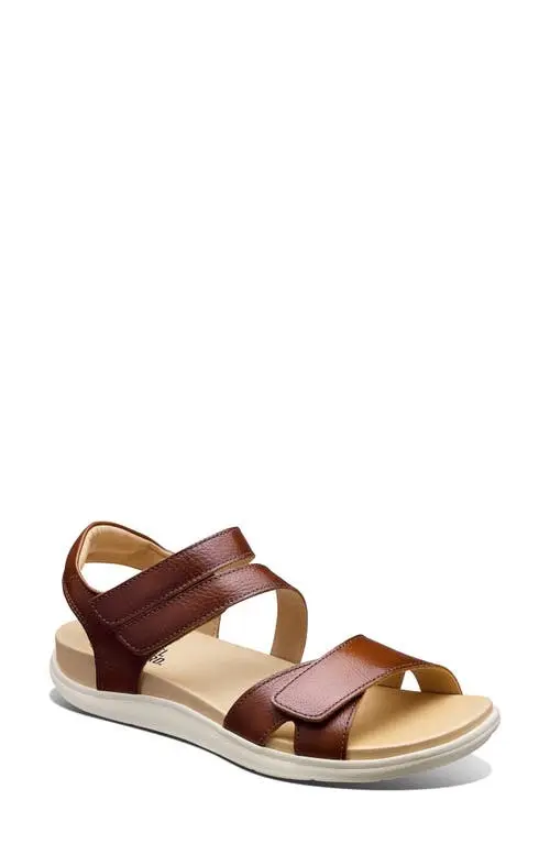 Samuel Hubbard Capri Slingback Platform Wedge Sandal - Cognac Leather