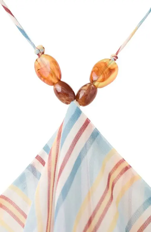 Mango Striped Ruffle Chiffon Maxi Dress