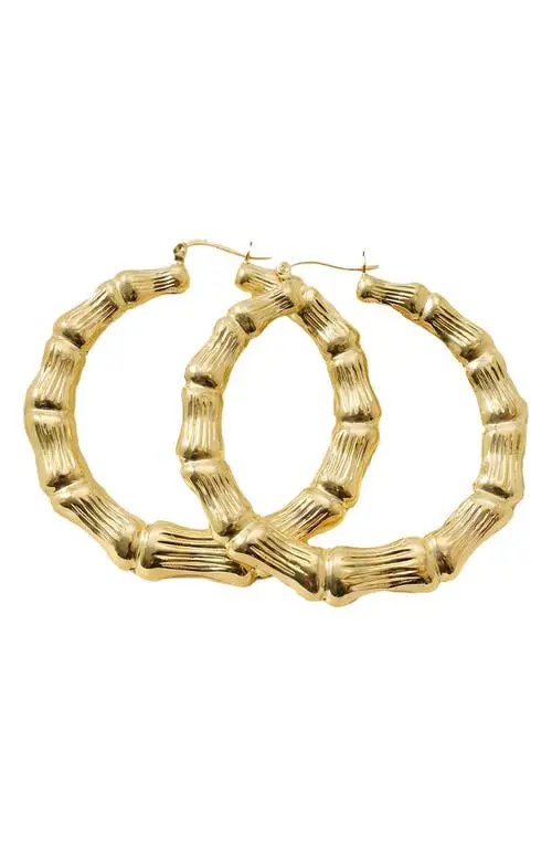 THE M JEWELERS Bamboo Hoop Earrings - Gold