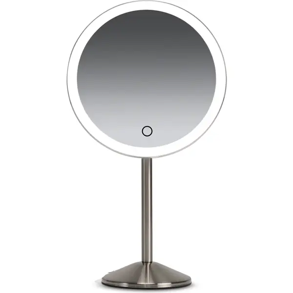 ILIOS LIGHTING Modern Portable Rechargeable Magnetic 1x Magnication Table Mirror - Silver