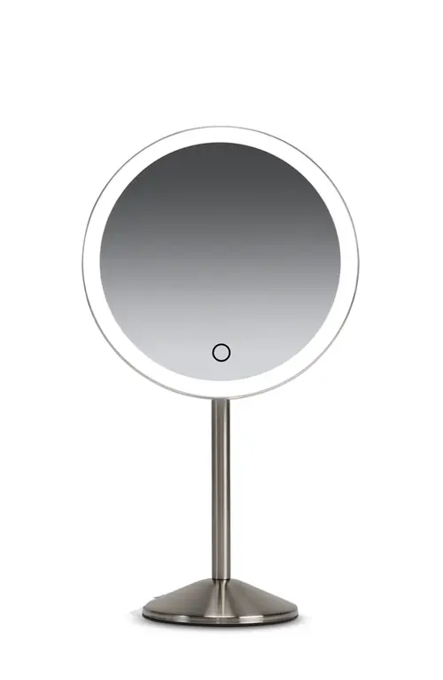 ILIOS LIGHTING Modern Portable Rechargeable Magnetic 1x Magnication Table Mirror - Silver