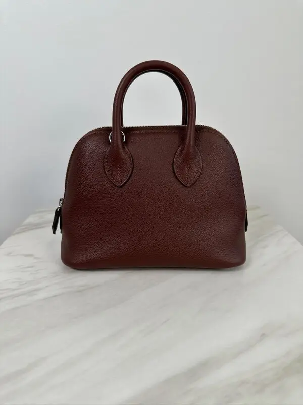 Hermès Bolide Chamkila Goatskin With Palladium Hardware - Red