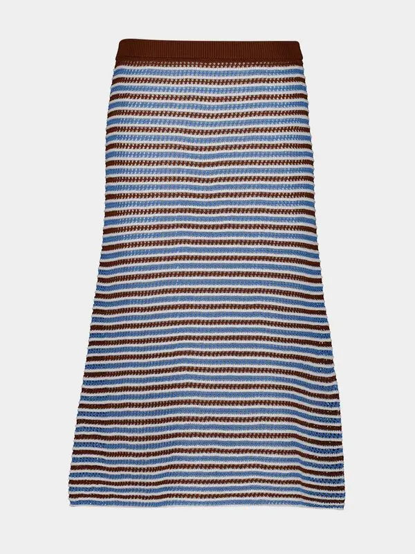 Marni Striped Crochet Midi Skirt - Multicolour
