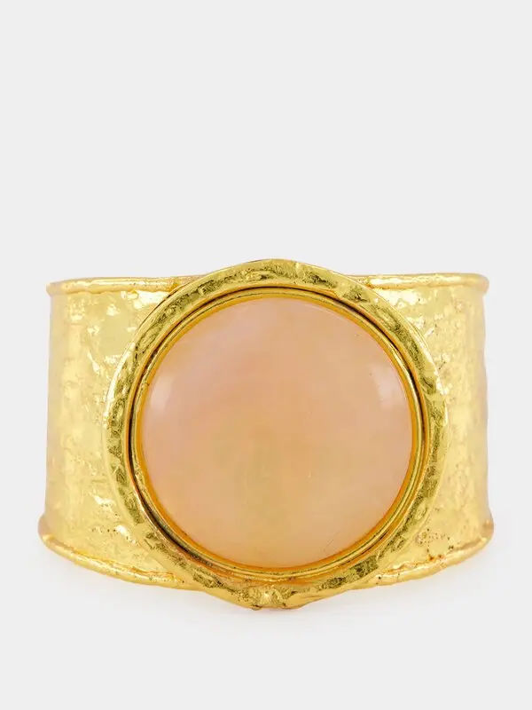 Sylvia Toledano Gold Quartz Statement Cuff - Pink