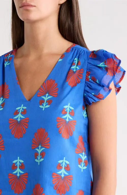 SUGARLIPS Lucinda Floral Ruffle Sleeve Top