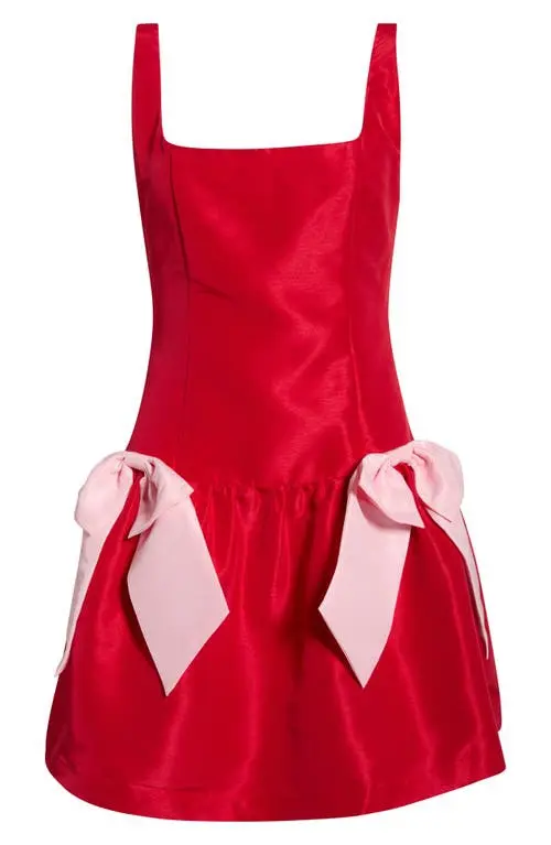SUGARLIPS Noretta Bow Satin Mini Dress