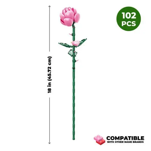 BRICKCRAFT Bricktanicals Long Stem Rose Building Set
