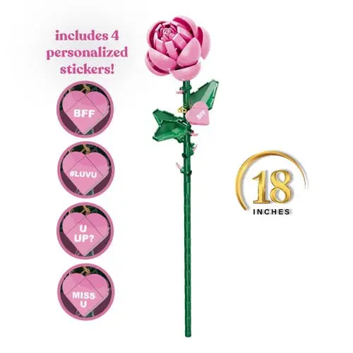 BRICKCRAFT Bricktanicals Long Stem Rose Building Set