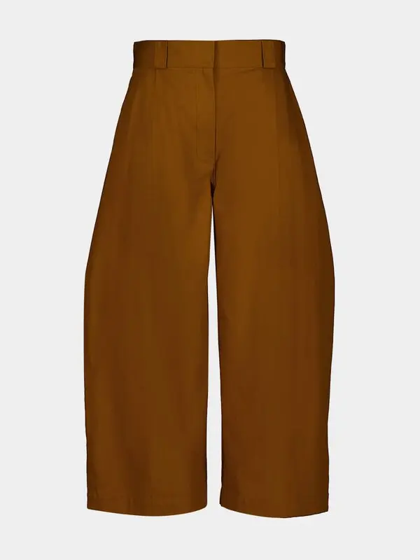 Balenciaga Cotton Bermuda Wide-leg Pants - Brown