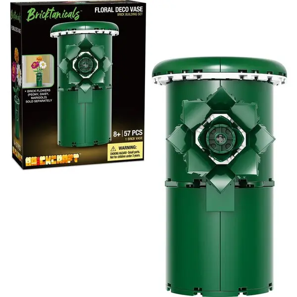 BRICKCRAFT Bricktanicals Floral Deco Vase Building Set - Green