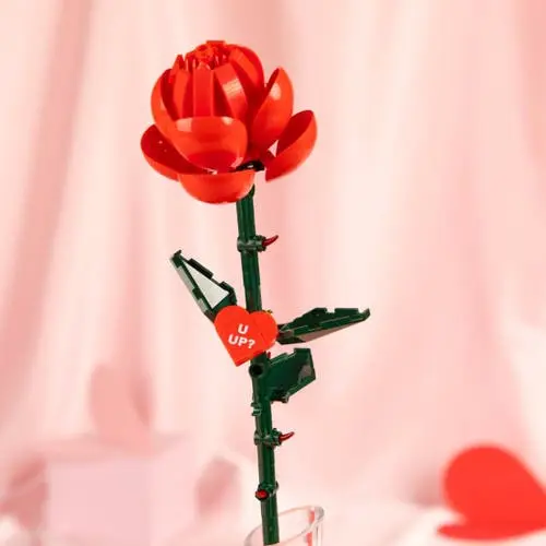 BRICKCRAFT Bricktanicals Red Long Stem Rose Building Set