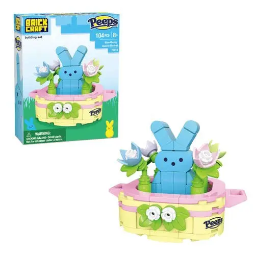 BRICKCRAFT Peeps Blue Bunny Easter Basket Building Set - Ivory