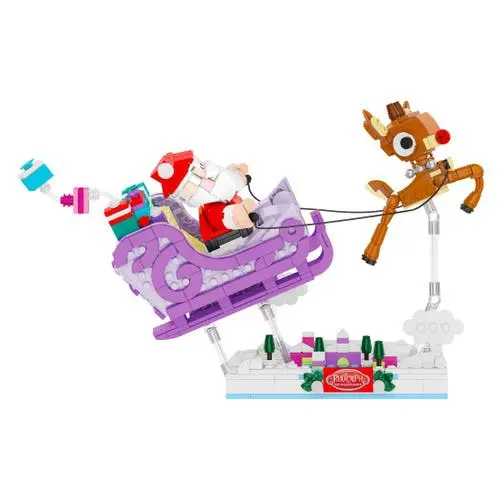 BRICKCRAFT Rudolph Santa's Sleigh Building Set