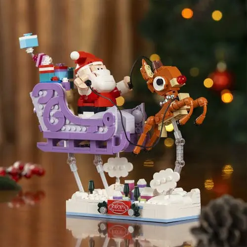 BRICKCRAFT Rudolph Santa's Sleigh Building Set