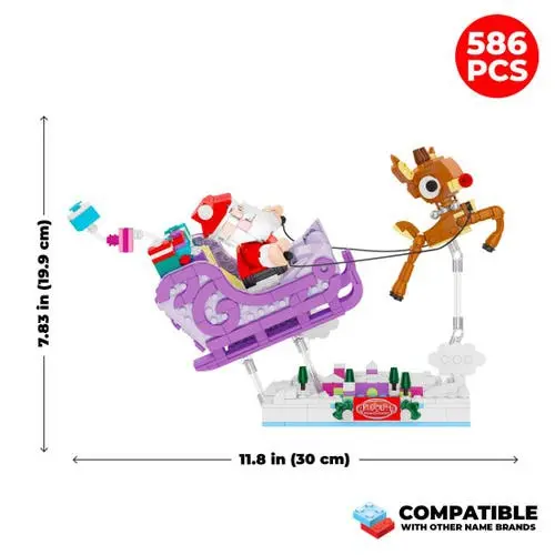 BRICKCRAFT Rudolph Santa's Sleigh Building Set