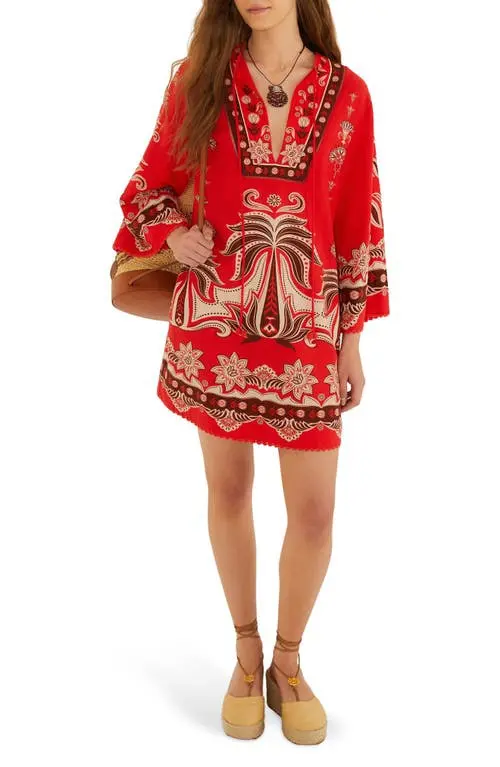 Farm Rio Ainika Garden Front Ties Minidress