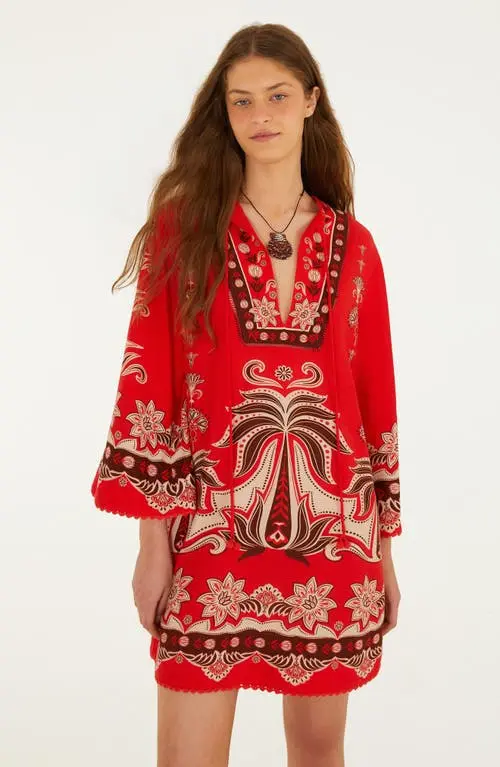 Farm Rio Ainika Garden Front Ties Minidress