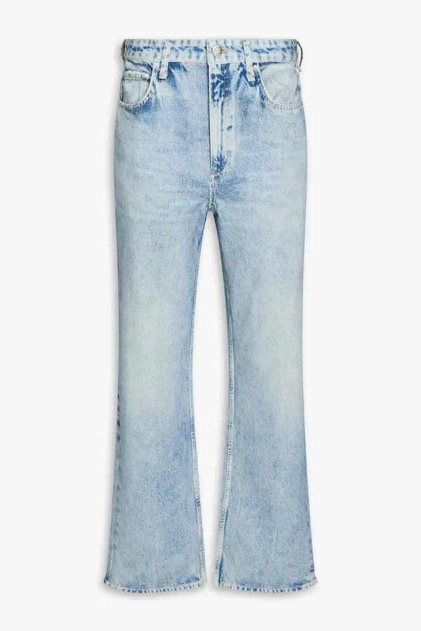 Rag & Bone Miramar Shea Denim-effect Print Straight-leg Pants - Light Blue