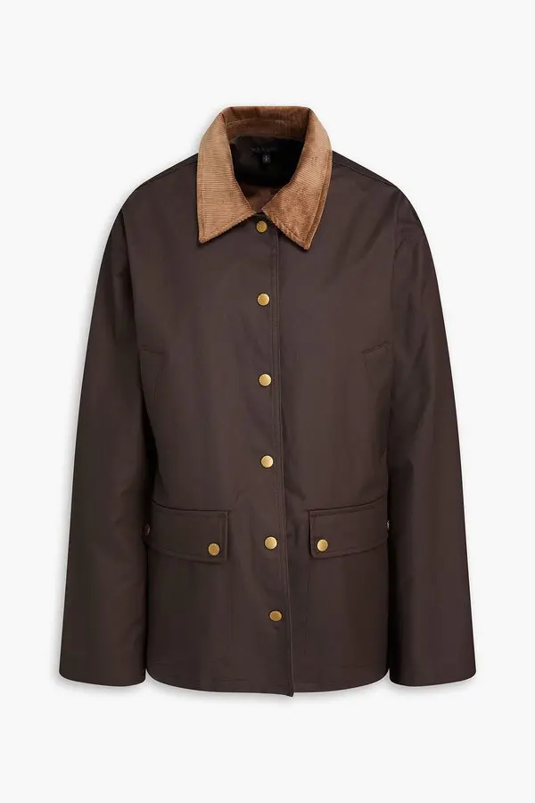 Rag & Bone Cassidy Coated Cottongabardine Jacket - Chocolate