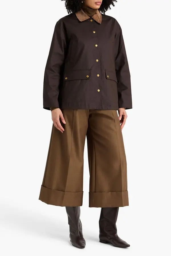 Rag & Bone Cassidy Coated Cotton-gabardine Jacket - Chocolate