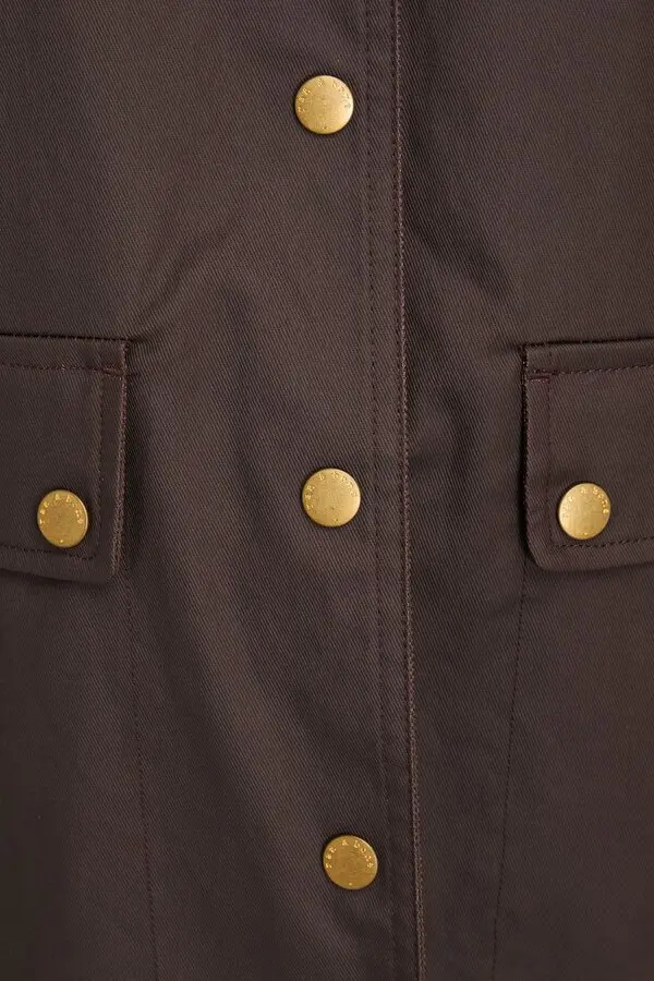 Rag & Bone Cassidy Coated Cotton-gabardine Jacket - Chocolate