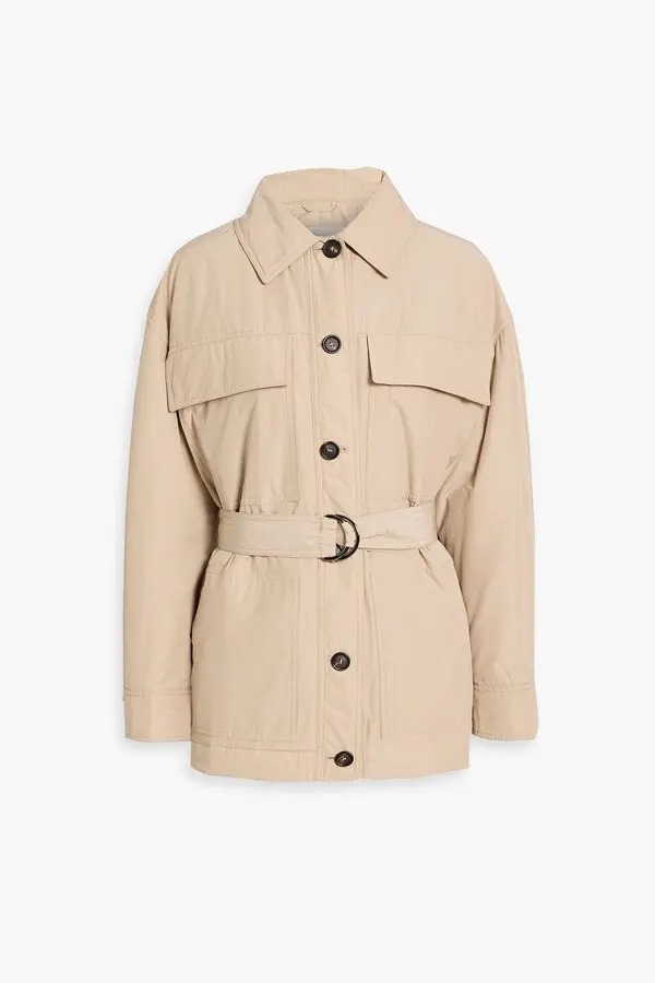 Brunello Cucinelli Belted Shell Jacket - Beige