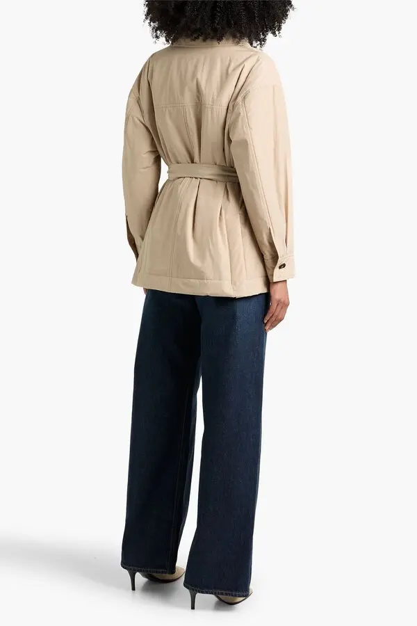 Brunello Cucinelli Belted Shell Jacket - Beige