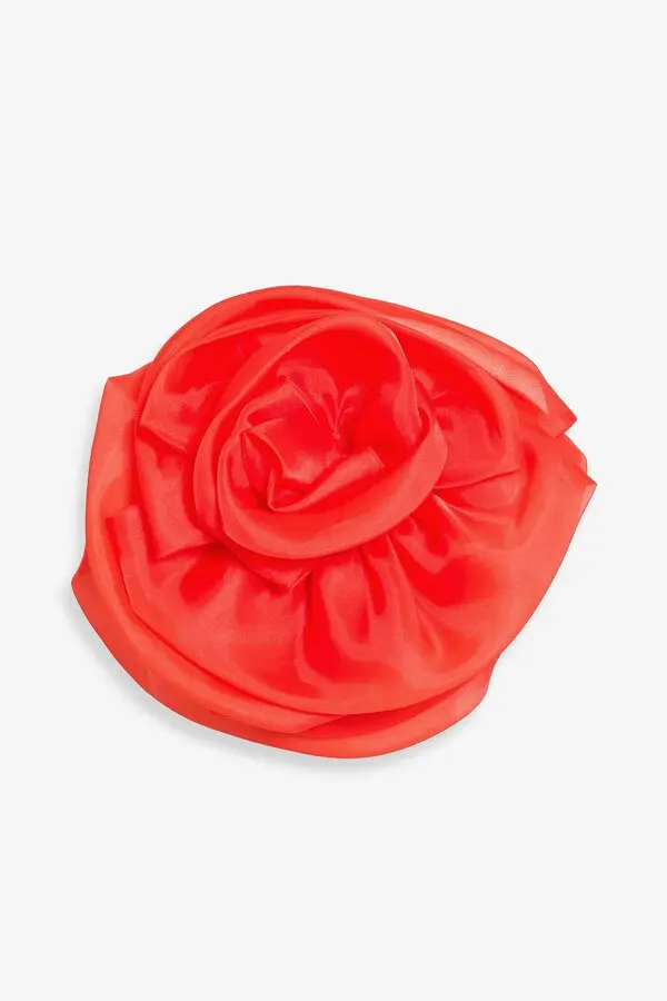 LEO LIN Bloom Rose Strapless Cropped Top - Tomato Red