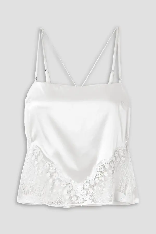 TOM FORD Lace-trimmed Silk-blend Satin Camisole - Off-white