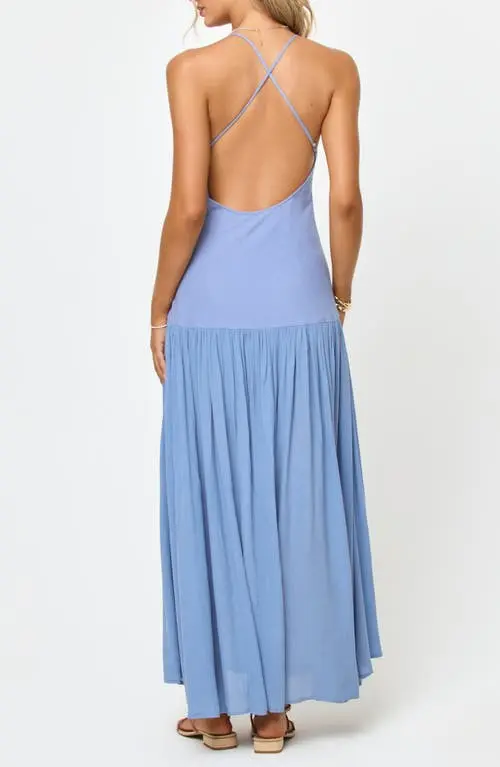L*Space Cotton & Linen Blend Maxi Sundress - Chambray