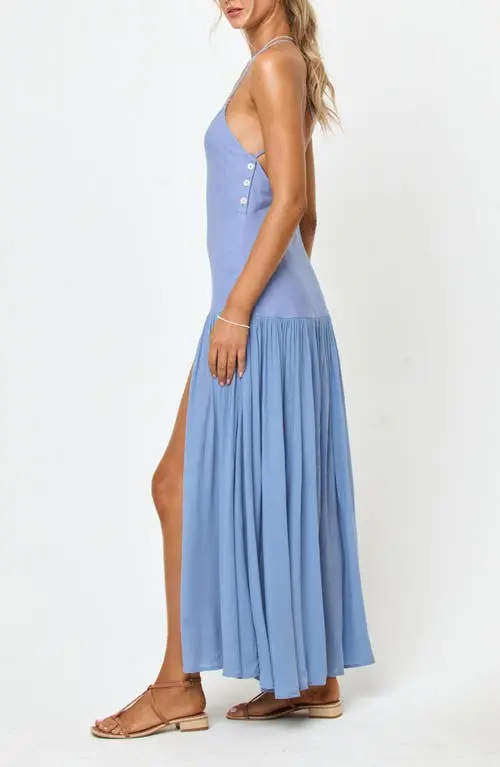 L*Space Cotton & Linen Blend Maxi Sundress - Chambray