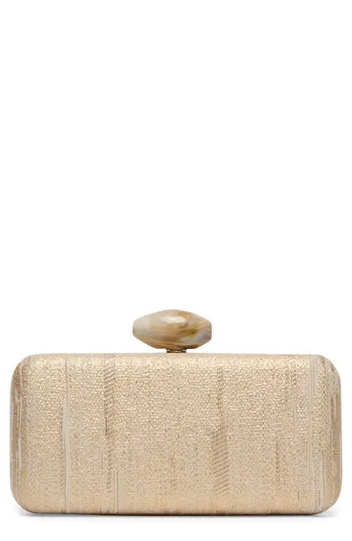 Dolce Vita Metallic Frame Clutch - Natural/gold