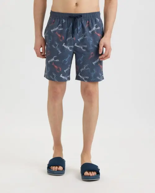 SALT LIFE Harbor Claws Printed Volley Boardshorts - New Navy