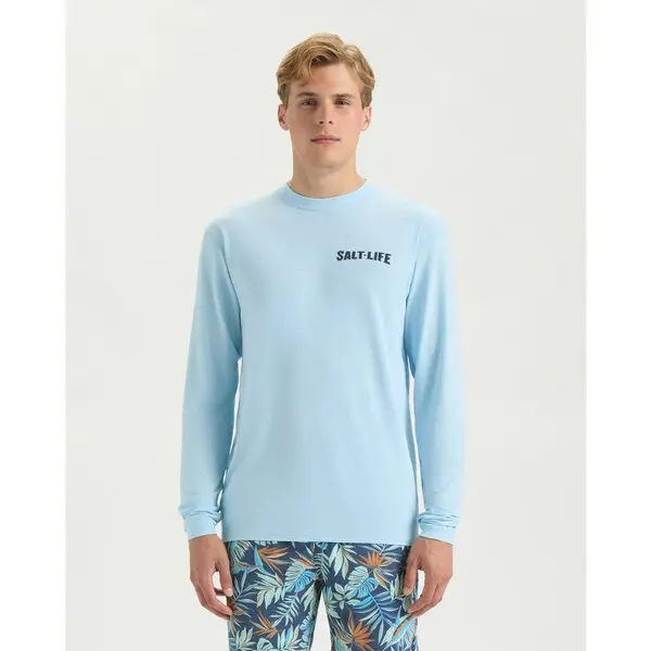 SALT LIFE Weekend Forecast Slx Performance Long Sleeve Shirt - Glacial Blue Heather