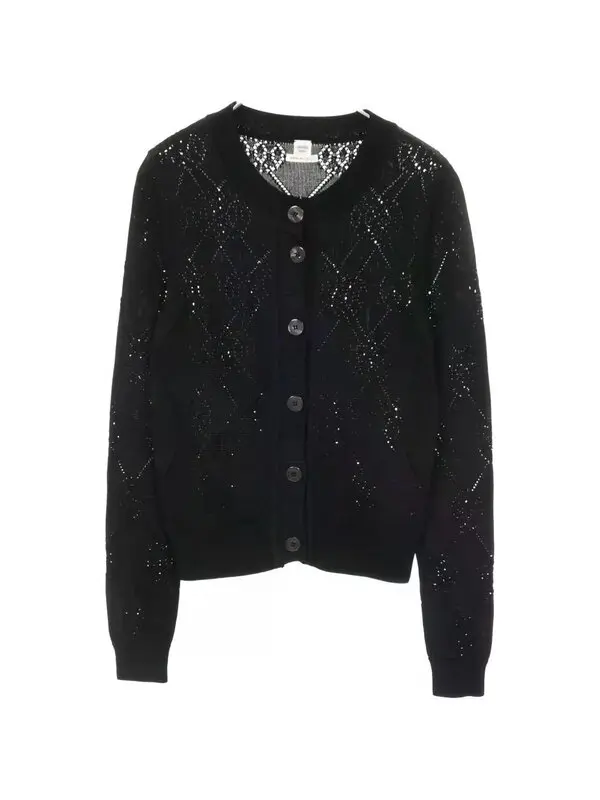 Hermès 2010s H-lift Crew-neck Cardigan - Black