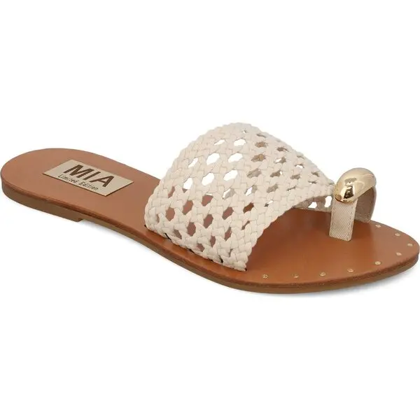 Mia Tiva Slide Sandal - Bone Woven