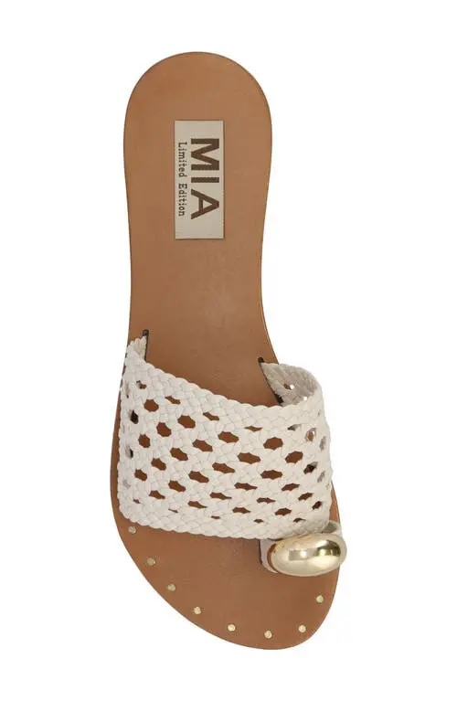 Mia Tiva Slide Sandal - Bone Woven