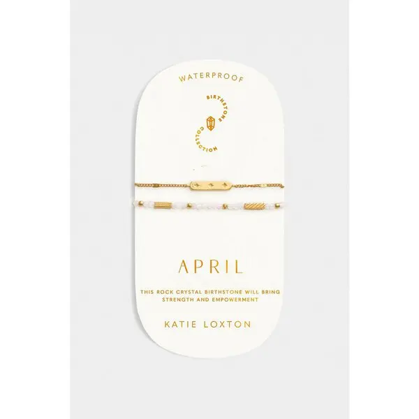 KATIE LOXTON Birthstone Bracelet With Semi-precious Stone - April