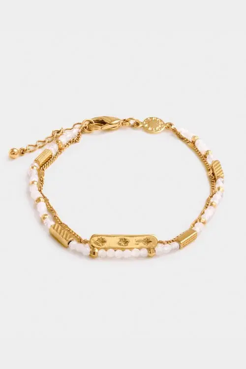 KATIE LOXTON Birthstone Bracelet With Semi-precious Stone - April