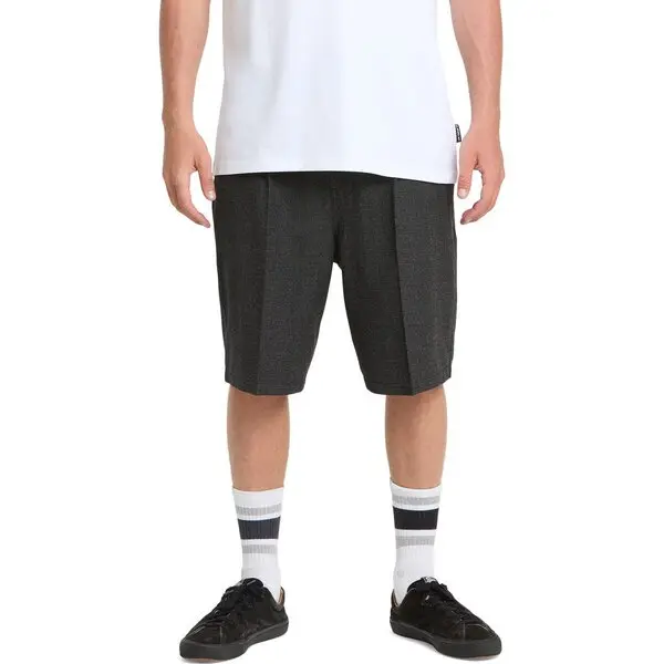 Quiksilver Gilroy Glen Check Pleated Shorts - Iron Gate