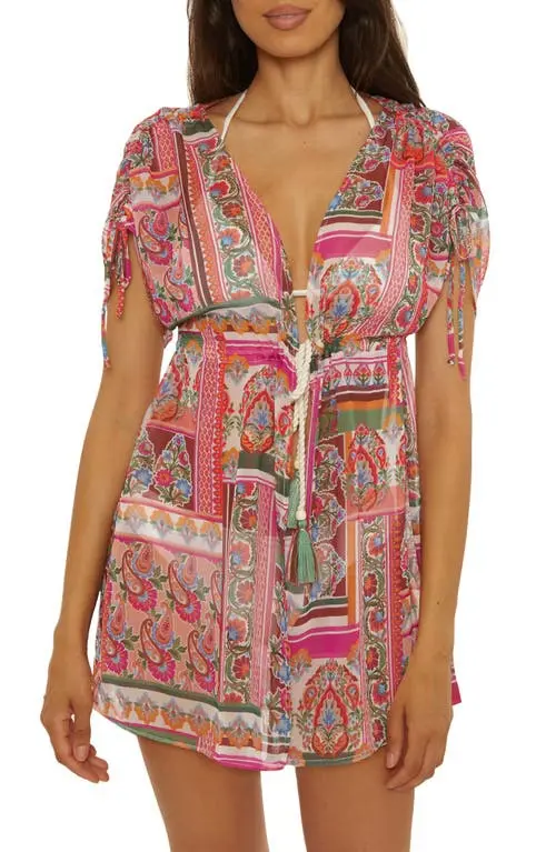 Lucky Brand Chiffon Cover-up Tunic - Pink Multi
