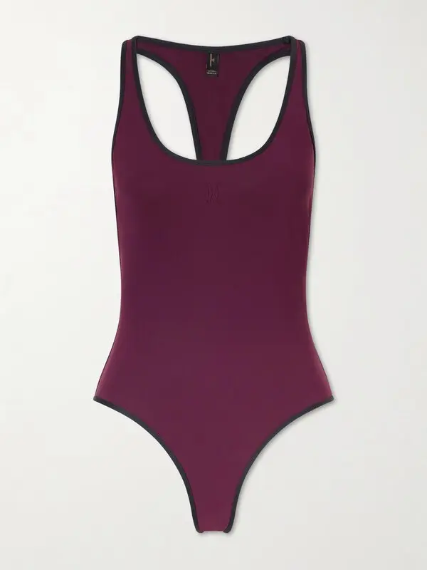 Kiki De Montparnasse Two-tone Piped One Piece Swimsuit - Purple